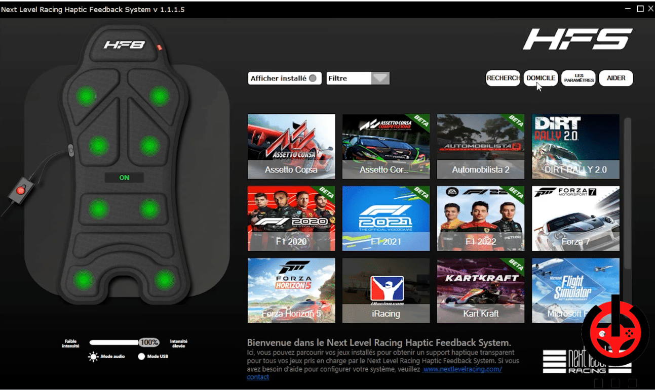 Test du Next Level Racing HF8 - Les miches vibrantes