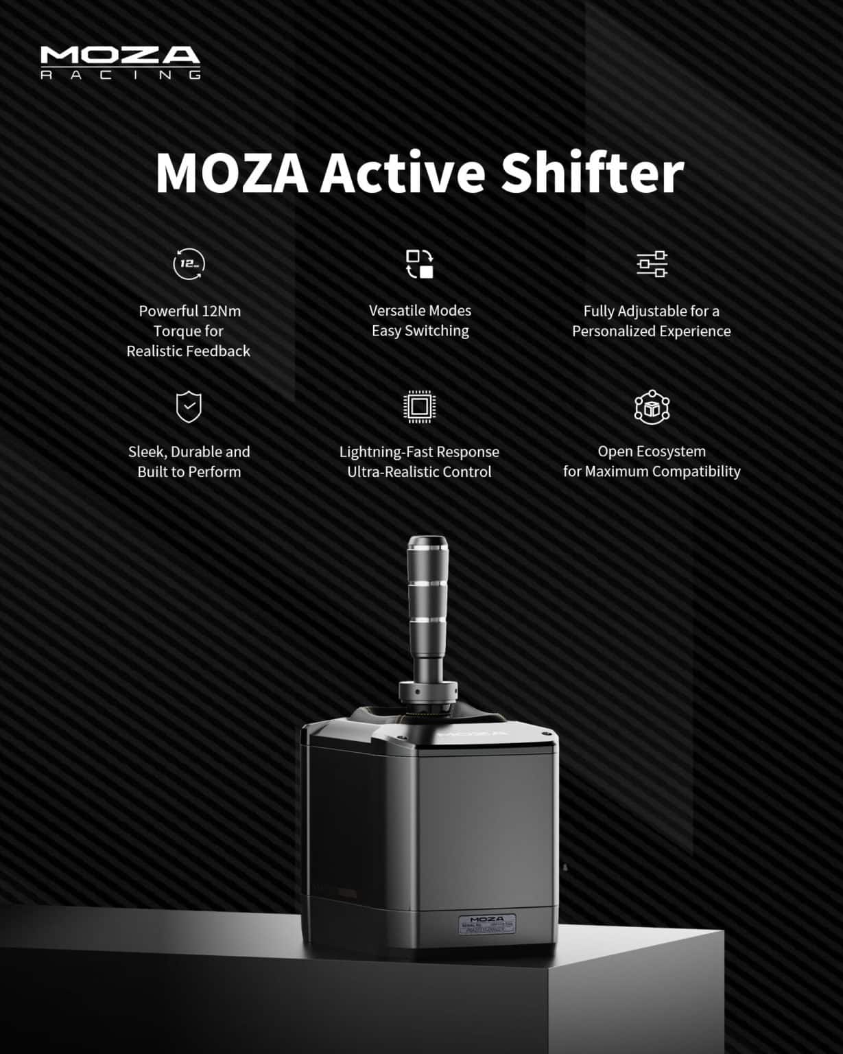 Moza sort ses pédales actives et un shifter actif